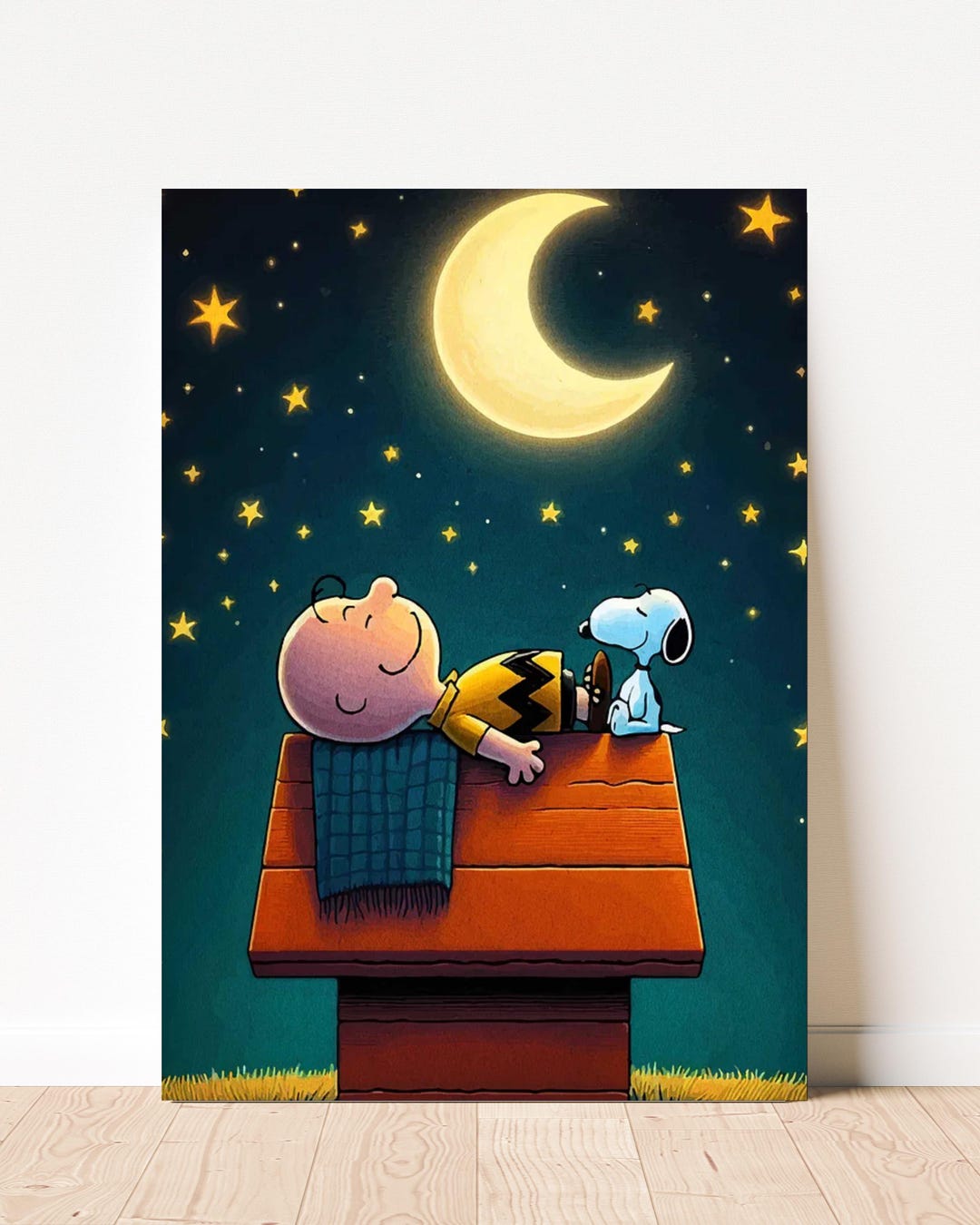 Poster-snoopy and Charlie Brown Night Sky Wall Art, Peanuts Nursery ...