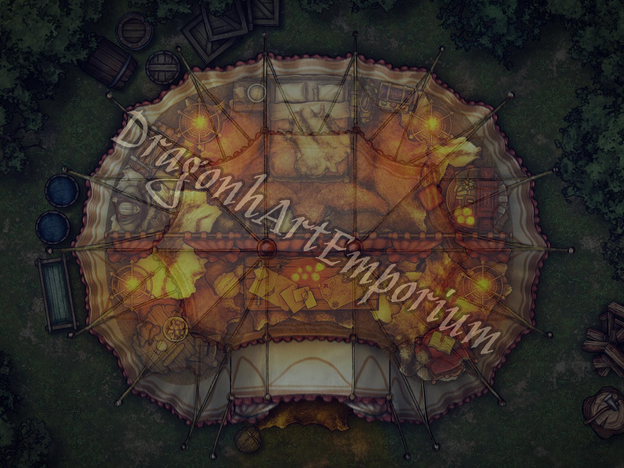 Command Tent Camp TTRPG Map Digital Download – Day/night Variations ...