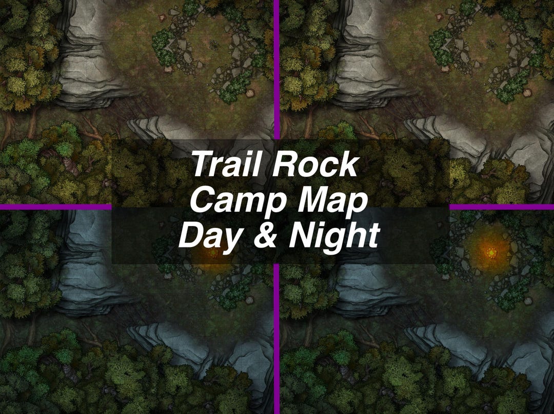 Trail Rock Camp TTRPG Map Digital Download – Day/night Variations ...