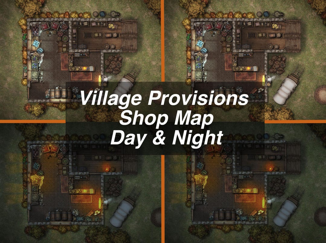 Village Provisions Shop TTRPG Map Digital Download – Day/night ...