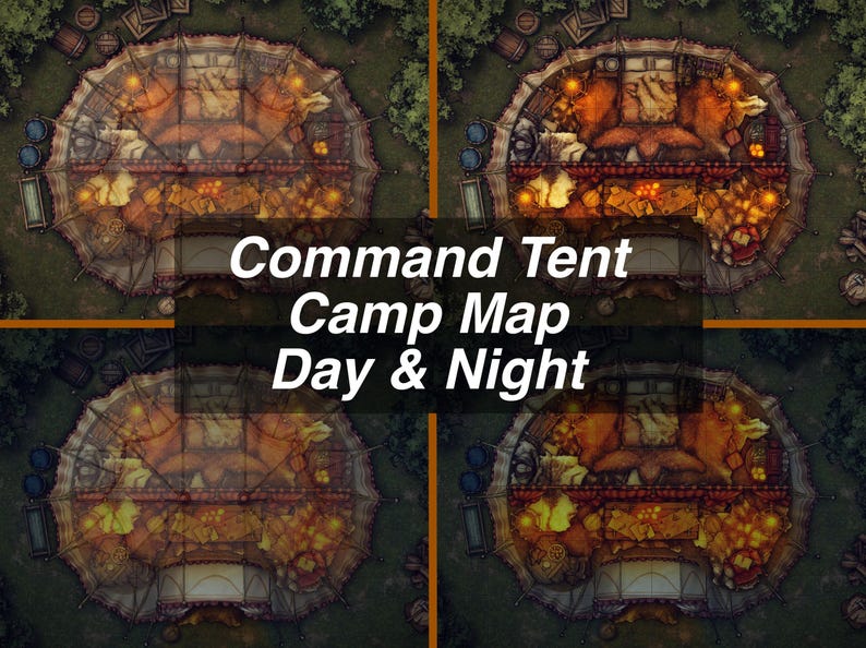 Command Tent Camp TTRPG Map Digital Download – Day/night Variations ...