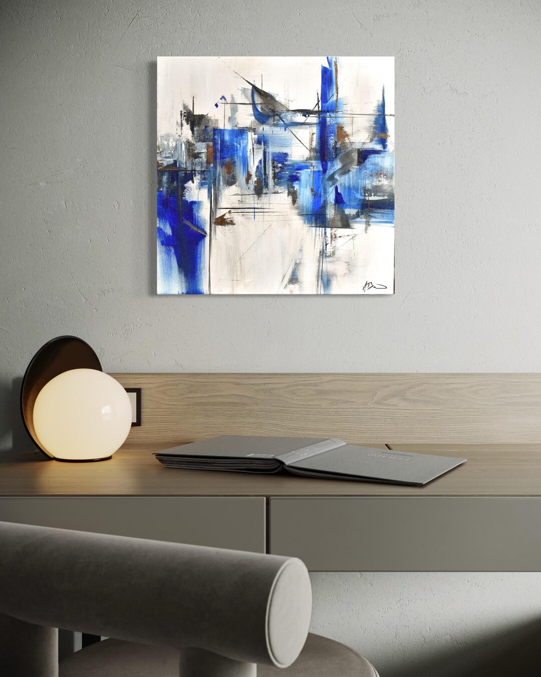 Original Abstract Art | "blueprint" | 20”x20” - Etsy