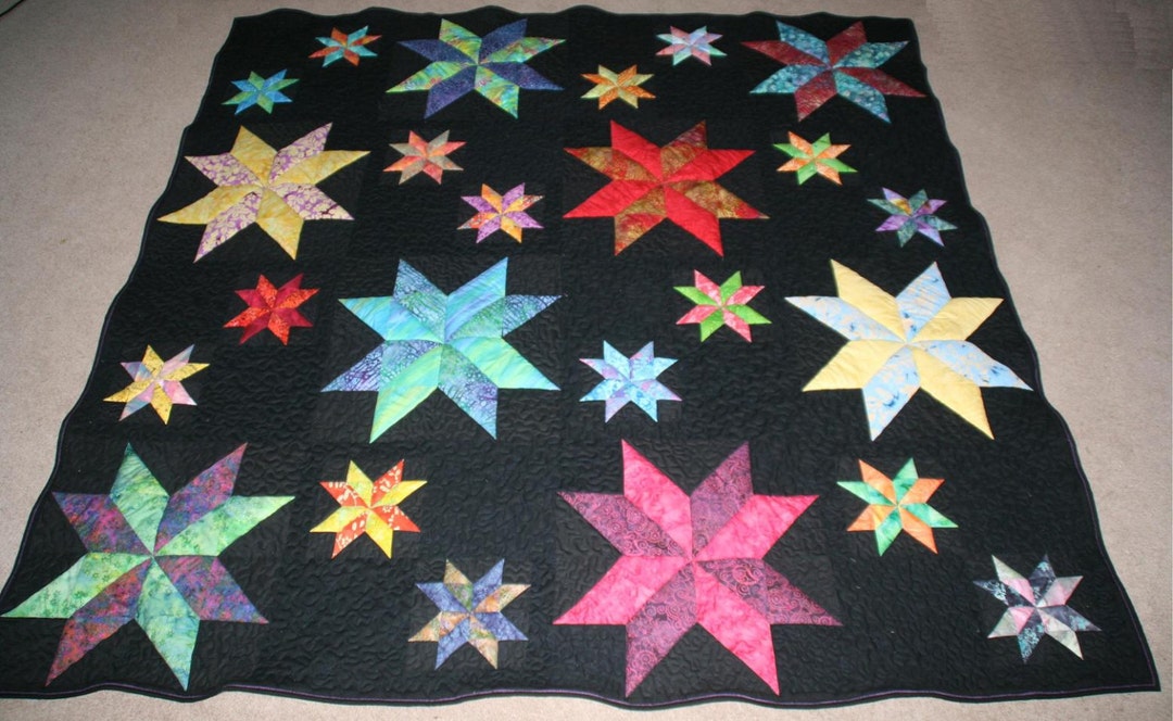Big Stars Quilt Pattern - Bali Night Sky by Shannonmac Designs - Easy ...