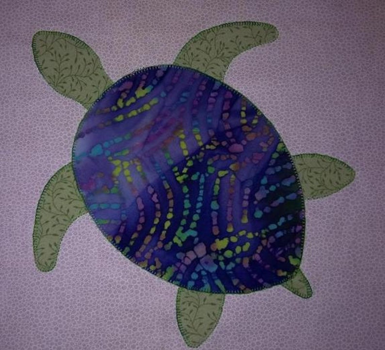 Sea Turtle Applique Quilt Block - PDF Pattern - Etsy