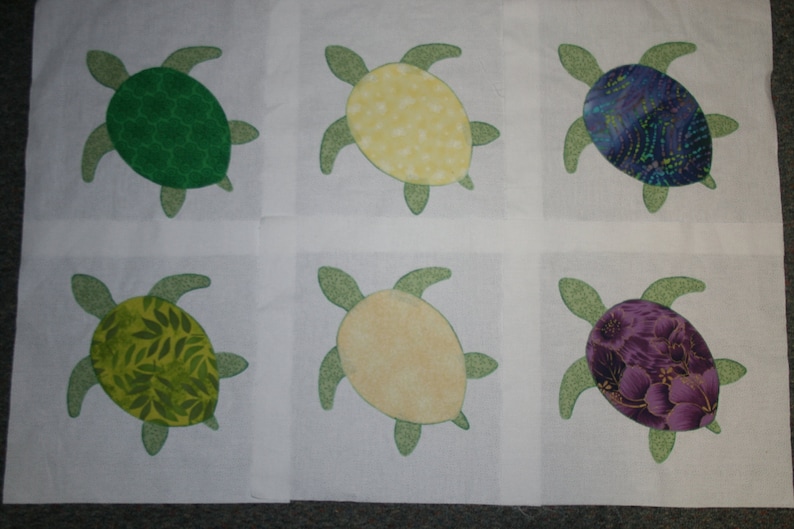 Sea Turtle Applique Quilt Block - PDF Pattern - Etsy