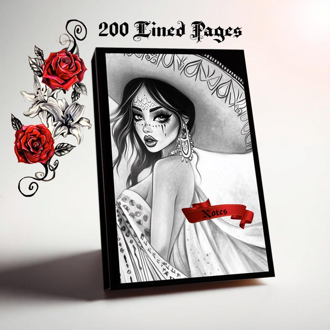 Chicano Art Mexican Latina Notebook- 200 Lined Pages - Etsy