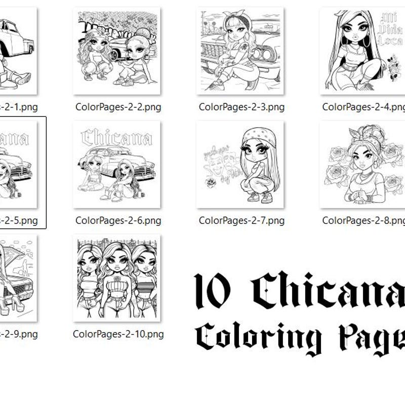 Printable Chicano Coloring Pages - Etsy