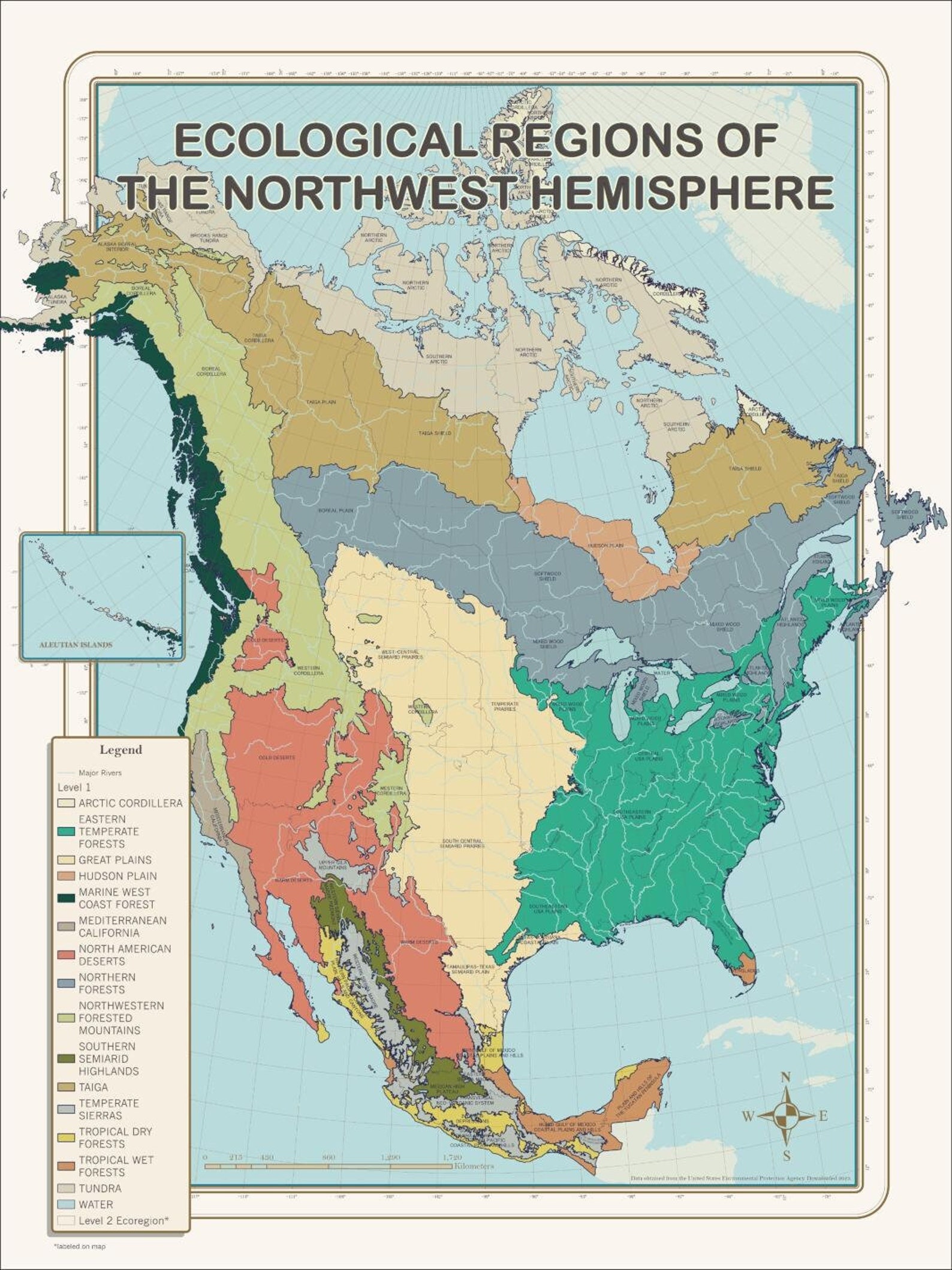 Ecoregion Map 18 X 24 In - Etsy