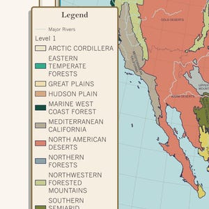 Ecoregion Map 18 X 24 In - Etsy