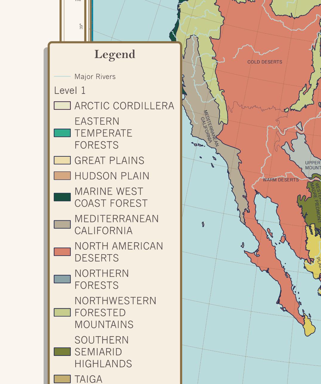 Ecoregion Map 18 X 24 In - Etsy