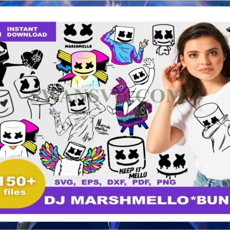 Dj Marshmello Svg - Etsy