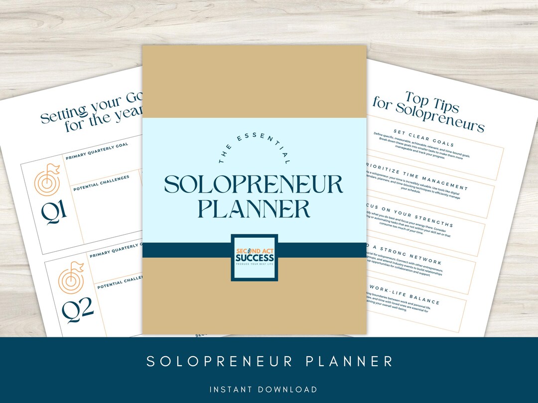 Solopreneur Planner | 55-page Printable Business Planner for ...