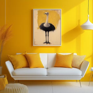 Contemporary Ostrich Wall Art - Realistic & Abstract Ostrich Portrait ...