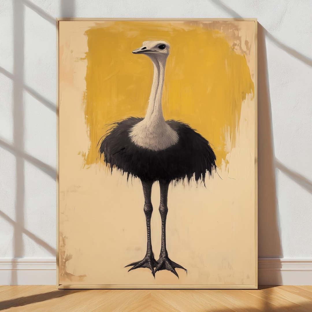 Contemporary Ostrich Wall Art - Realistic & Abstract Ostrich Portrait ...