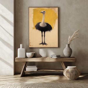 Contemporary Ostrich Wall Art - Realistic & Abstract Ostrich Portrait ...