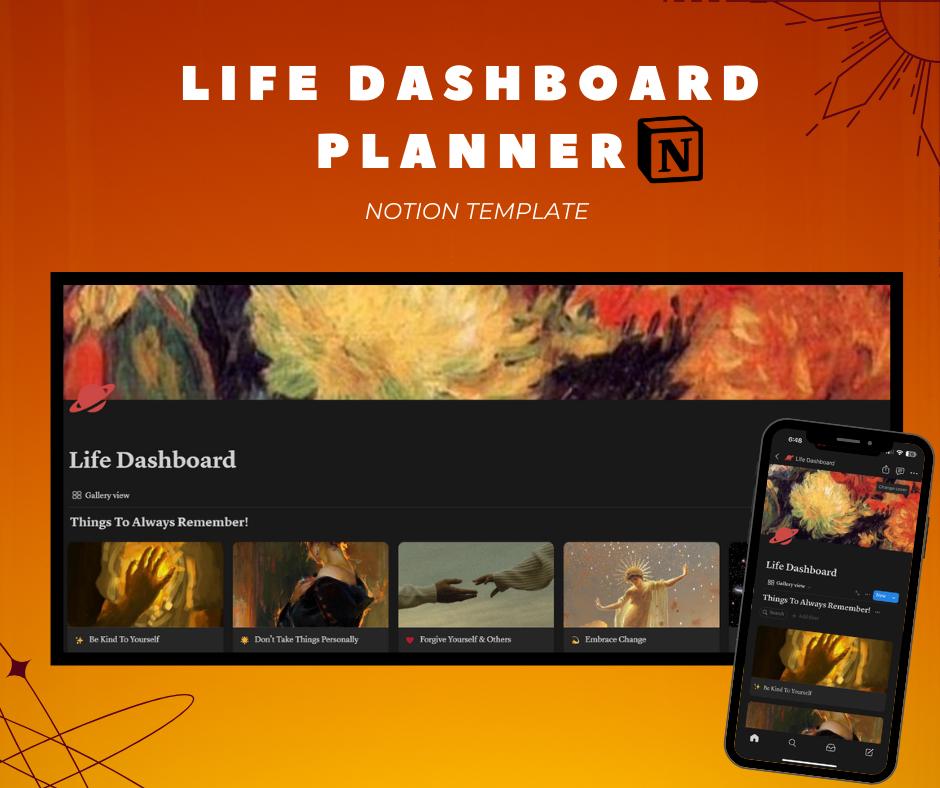 Life Dashboard Planner Aesthetic Notion Digital Life Planner - Etsy
