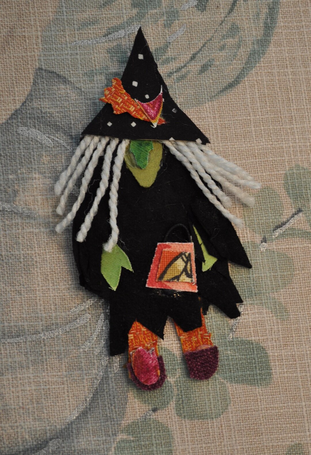 Gilda the Witch Magnet, Upholstery Fabric Samples, Recycled Materials ...