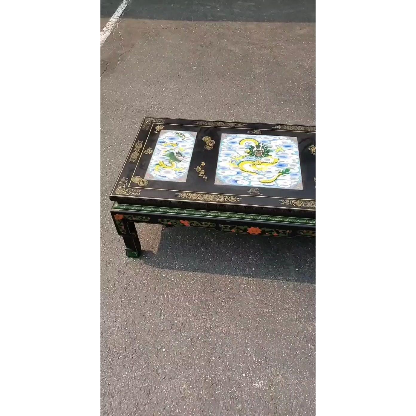 Rare Table Dragon Cloisonne Table 4ft Lacquer Table Oriental ...