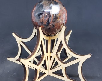 Sphere Stand Laser Cut Wooden Spider Web | Etsy