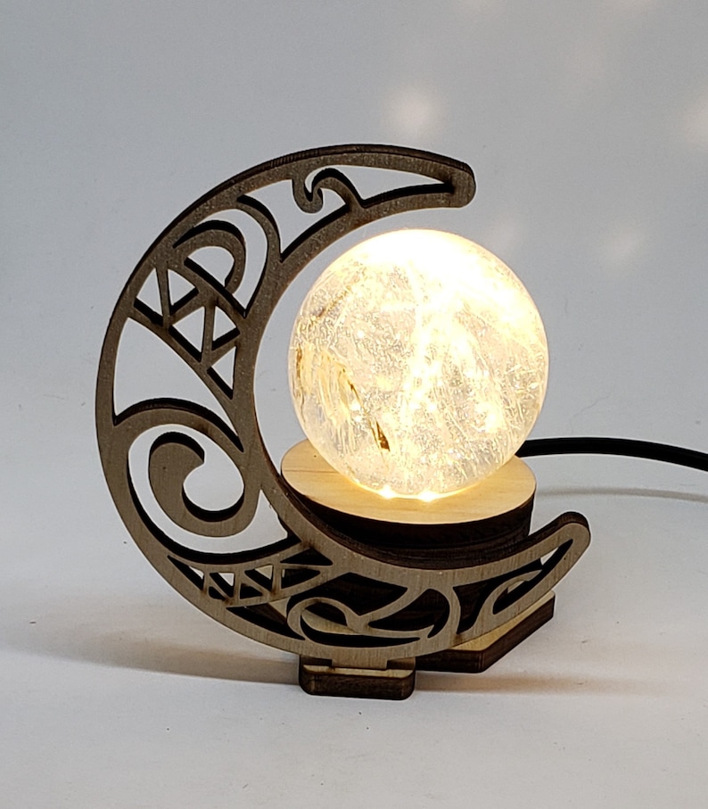 Sphere Stand - Wood - Laser Cut - Crescent Moon - Sphere Holder - Etsy