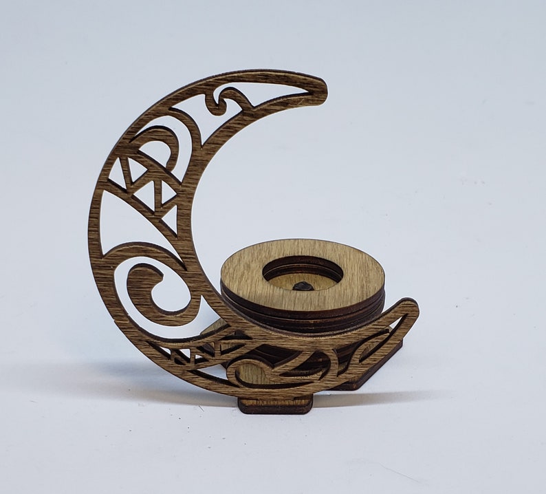 Sphere Stand - Wood - Laser Cut - Crescent Moon - Sphere Holder- Large ...