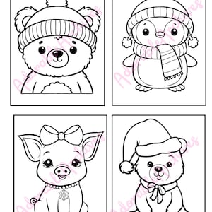Animal Winter Coloring Pages | Christmas Coloring | Animal Coloring ...