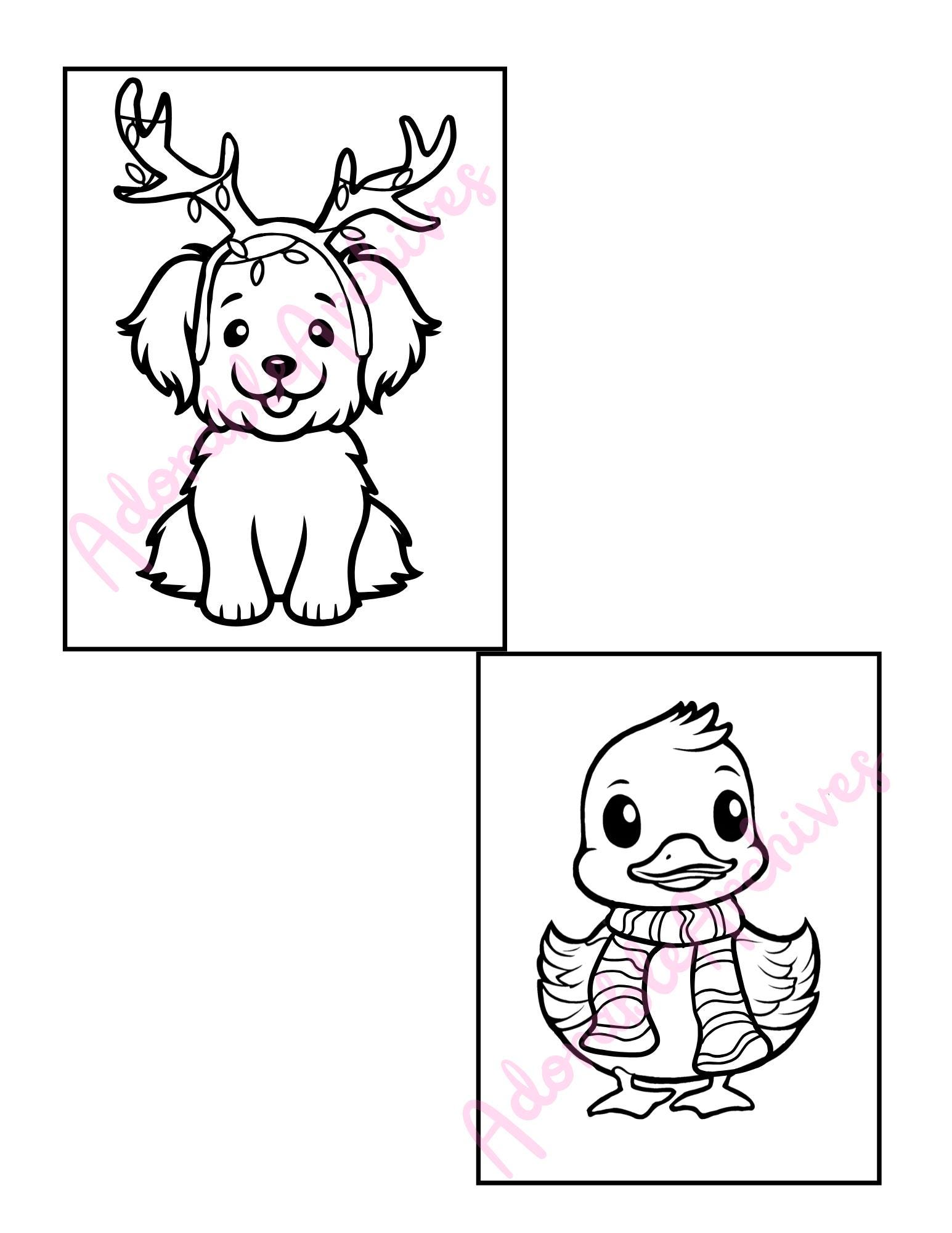 Animal Winter Coloring Pages | Christmas Coloring | Animal Coloring ...