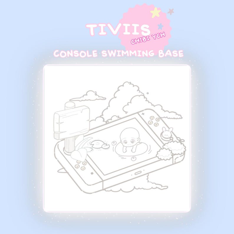 Chibi Base – Chibi YCH Base - Gaming Console Swimming - Etsy