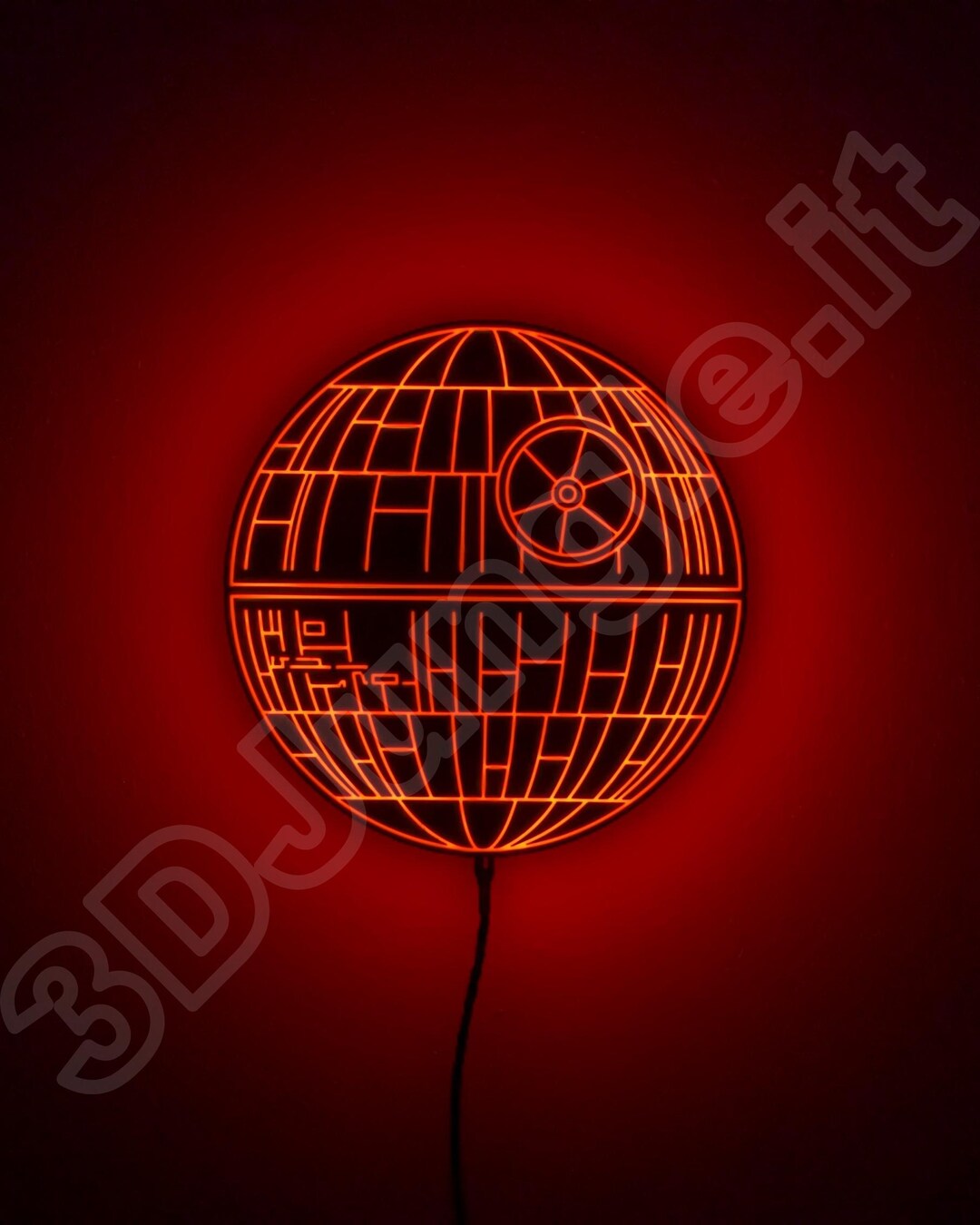 Death Star Wall-mounted LED Lamp – Red USB-C Light With Magnetic ...
