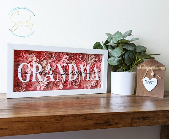 Paper Flower Shadow Box Gift for Mom Gift for Grandma - Etsy