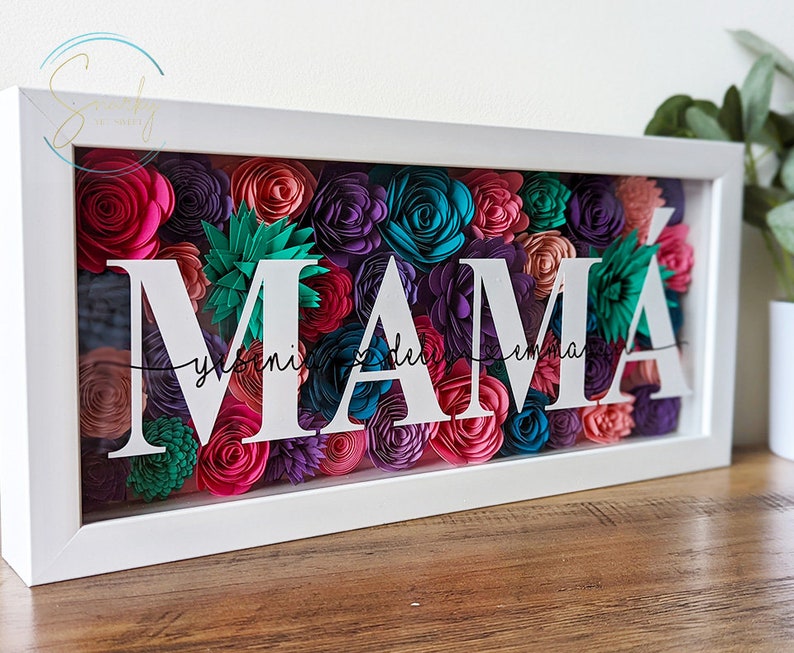 Paper Flower Shadow Box Gift for Mom Gift for Grandma - Etsy