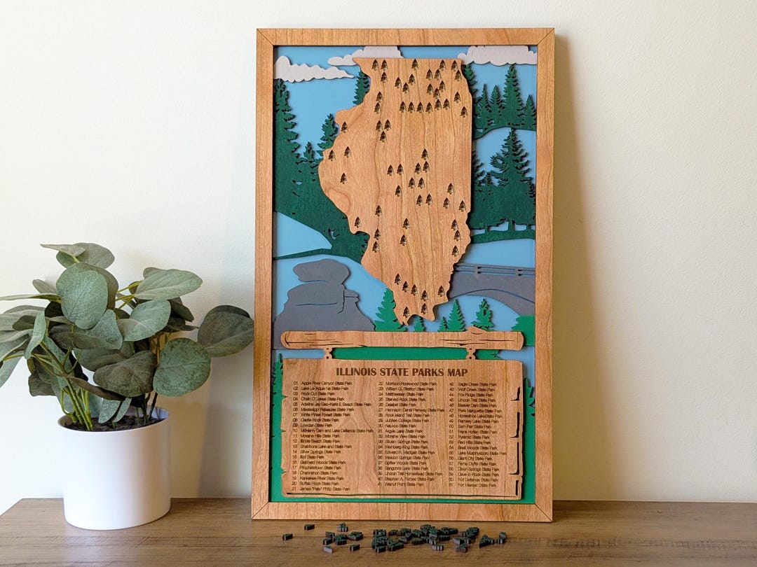 Illinois State Parks Tracker Map | Illinois State Park Map | Family ...