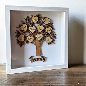 Shadow Box Family Tree, Wood Family Tree, Family Tree Sign, Family Tree ...