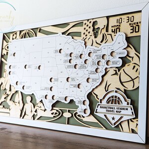 Basketball Arena Map | NBA Stadium Tracker Map | Checklist Gift for ...