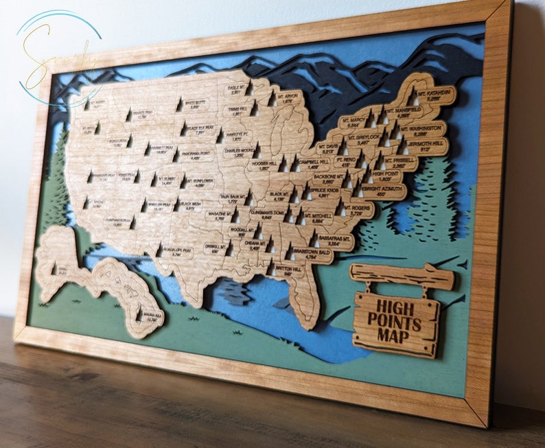 High Points Travel Map | Tallest Peaks Bucket List Tracker ...