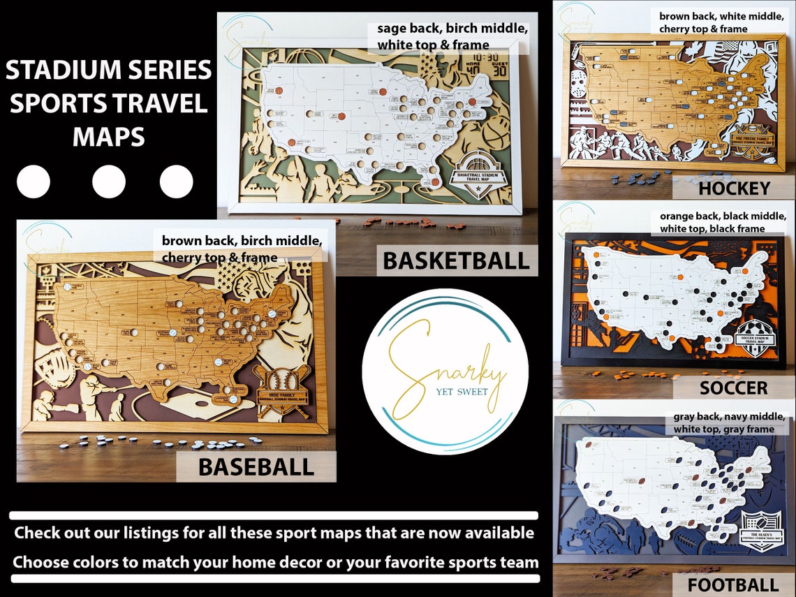 Basketball Arena Map | NBA Stadium Tracker Map | Checklist Gift for ...