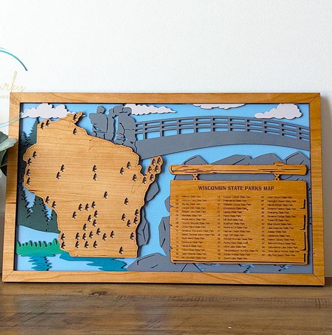 Wisconsin State Parks Tracker Map | Wisconsin State Park Map | Family ...