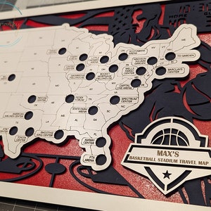 Basketball Arena Map | NBA Stadium Tracker Map | Checklist Gift for ...
