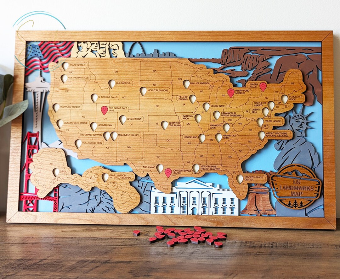 US Landmarks Map, Landmarks Bucket List, Travel Bucket List, Travel ...