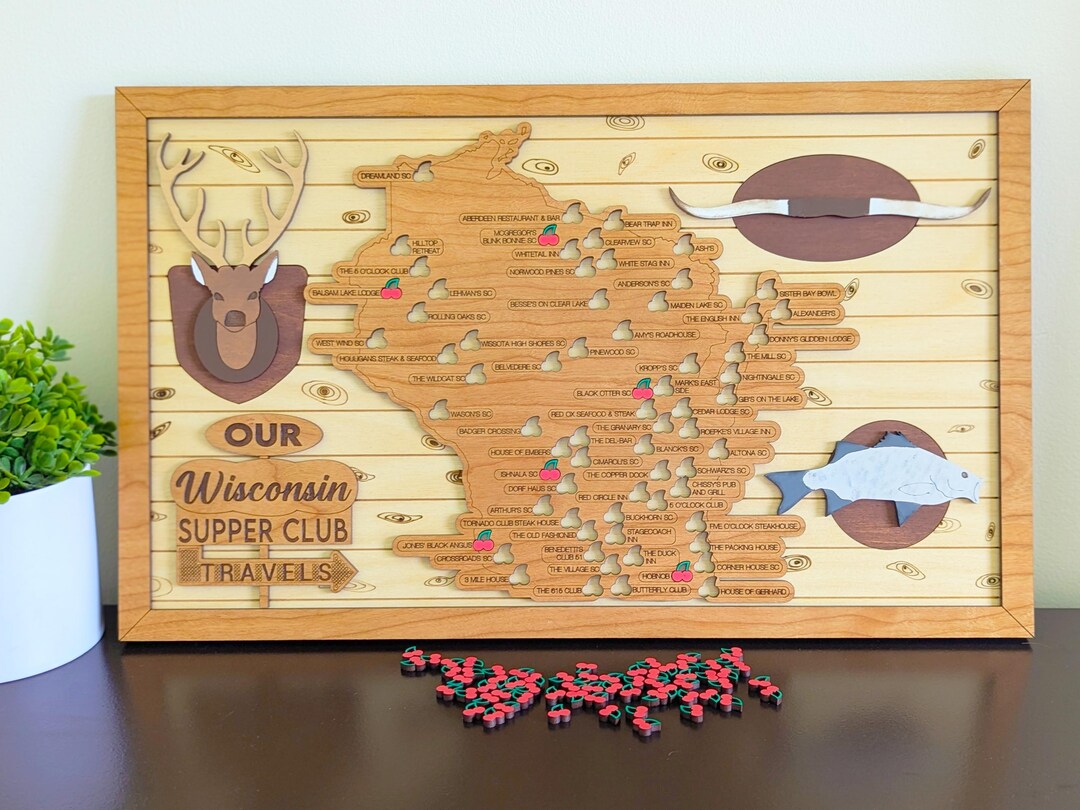 Wisconsin Supper Club Map, Supper Club Wisconsin, Retirement Gift ...