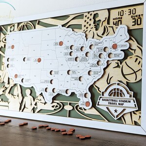 Basketball Arena Map | NBA Stadium Tracker Map | Checklist Gift for ...