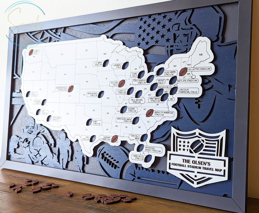 Football Stadium Map, Pro Football Stadium Tracker, NFL Stadium Travel ...