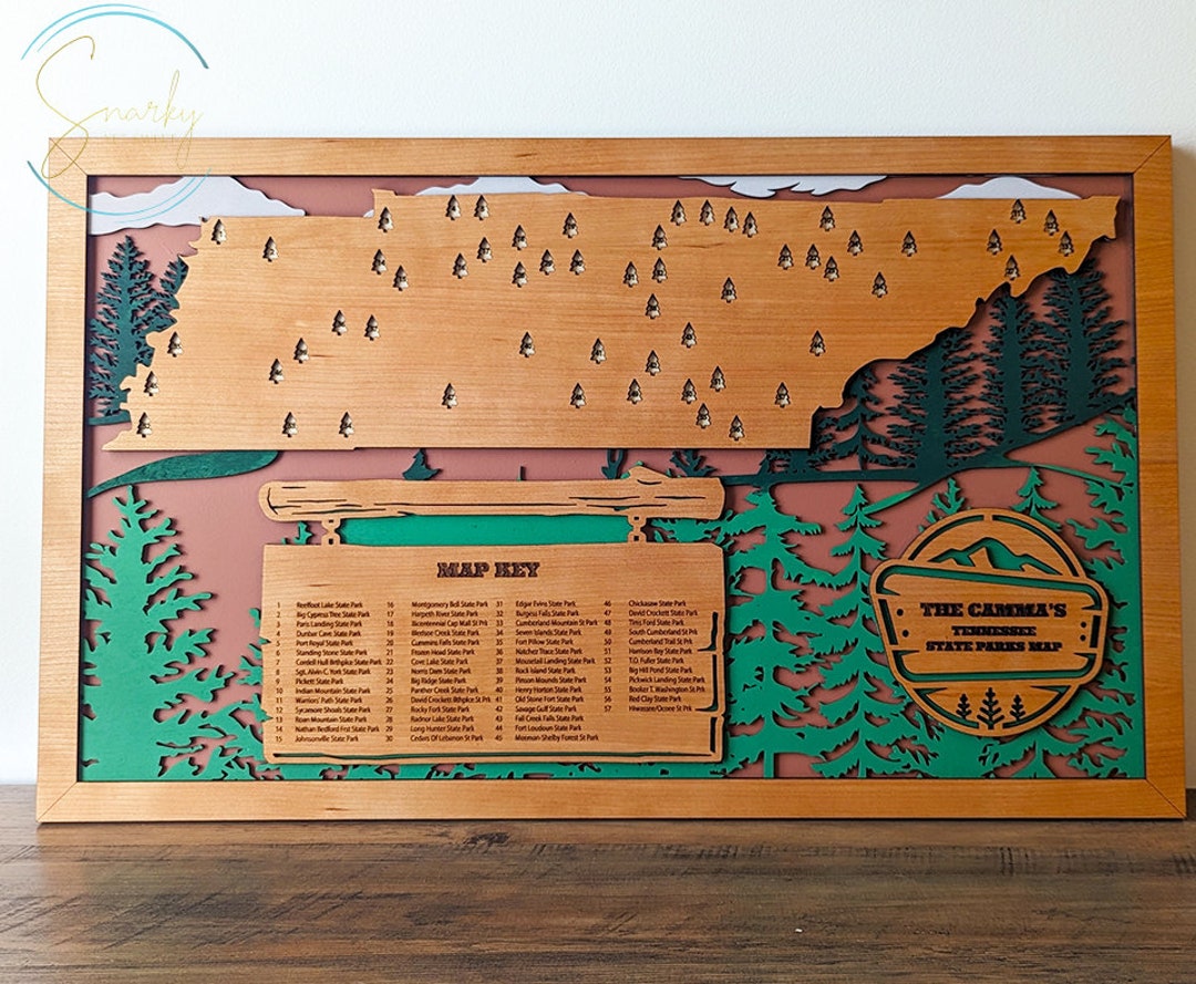 Tennessee State Parks Tracker Map | Tennessee State Park Map | Family ...