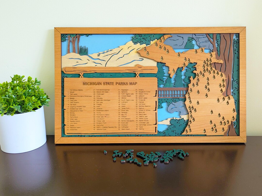 Michigan State Parks Tracker Map | Michigan State Park Map | Family ...