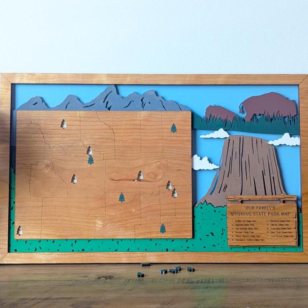 Wyoming State Parks Tracker Map | Wyoming State Park Map | Family ...