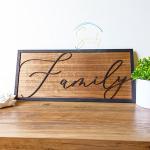 Family Layered Wood Engraved Sign, Housewarming Gift, Home Decor - Etsy