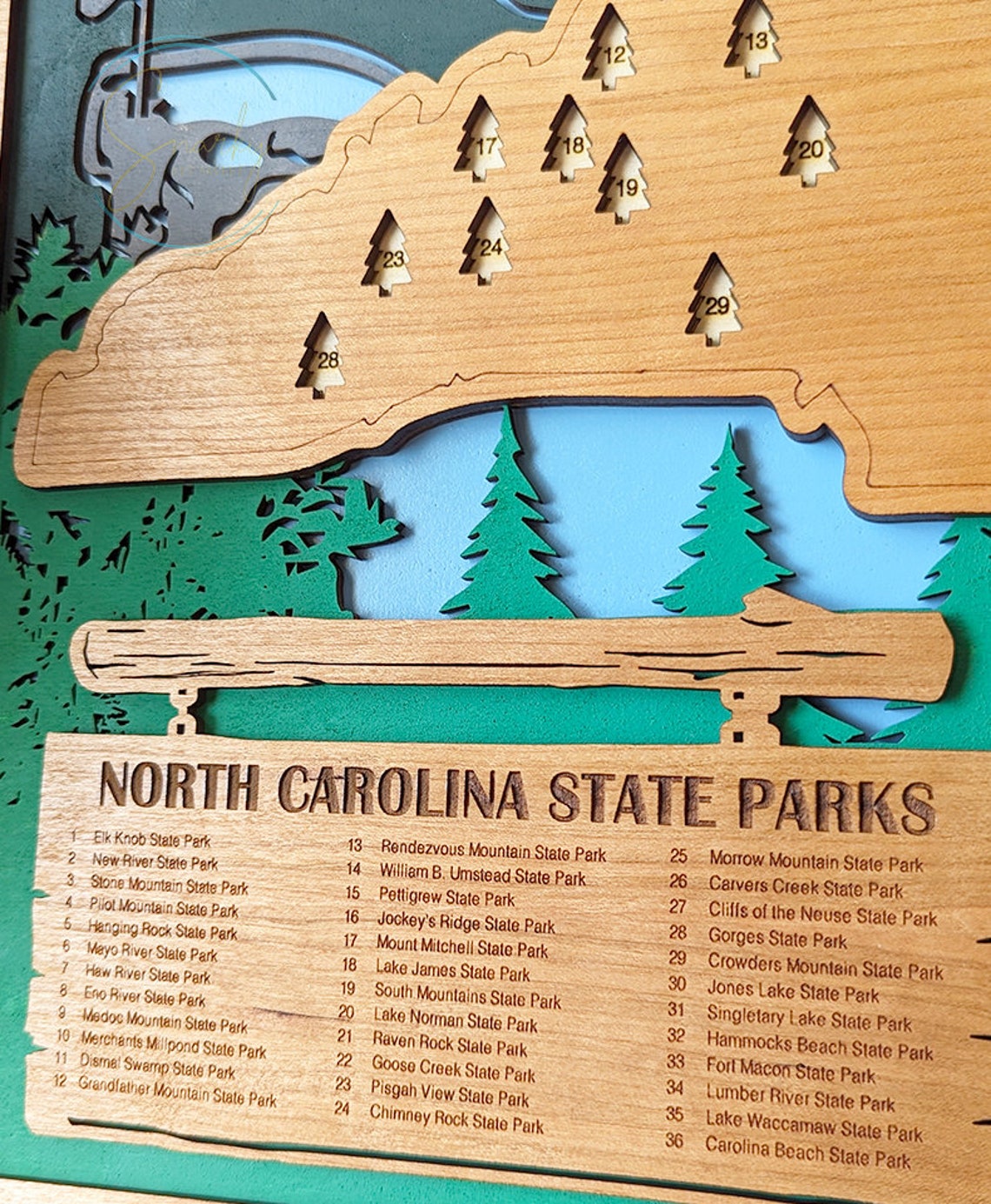North Carolina State Parks Tracker Map | NC State Park Map | Family ...