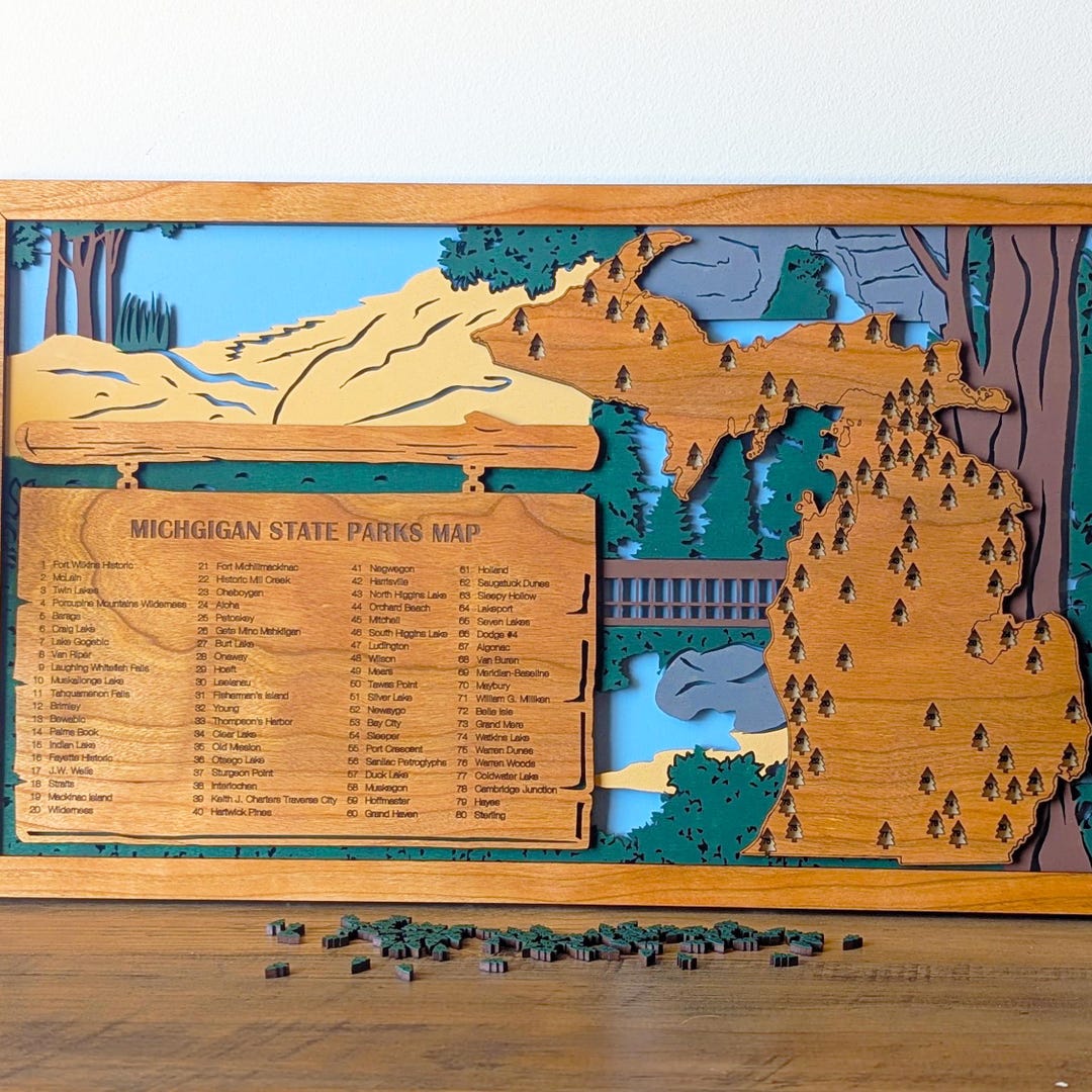 Michigan State Parks Tracker Map | Michigan State Park Map | Family ...