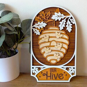 Bee Family Laser Cut Sign, Mother's Day Personalized Gift, Kids Name ...