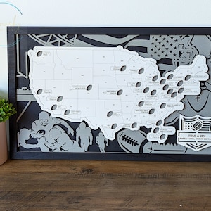 Football Stadium Map | NFL Stadium Map | Pro Football Stadium Checklist ...